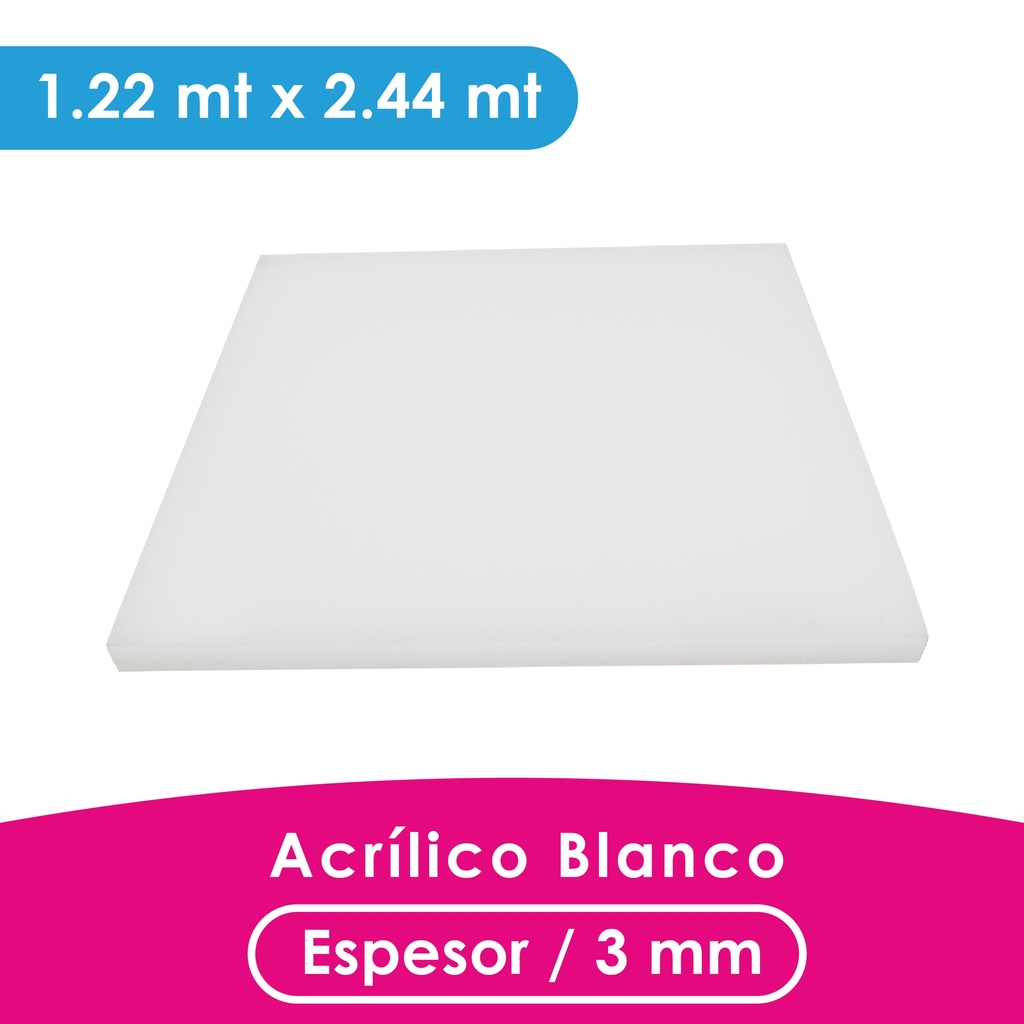 ACRILICO MGRAF BLANCO FUNDIDO 3MM LINER PLASTICO 1.22X2.44 MTS | Abingraf